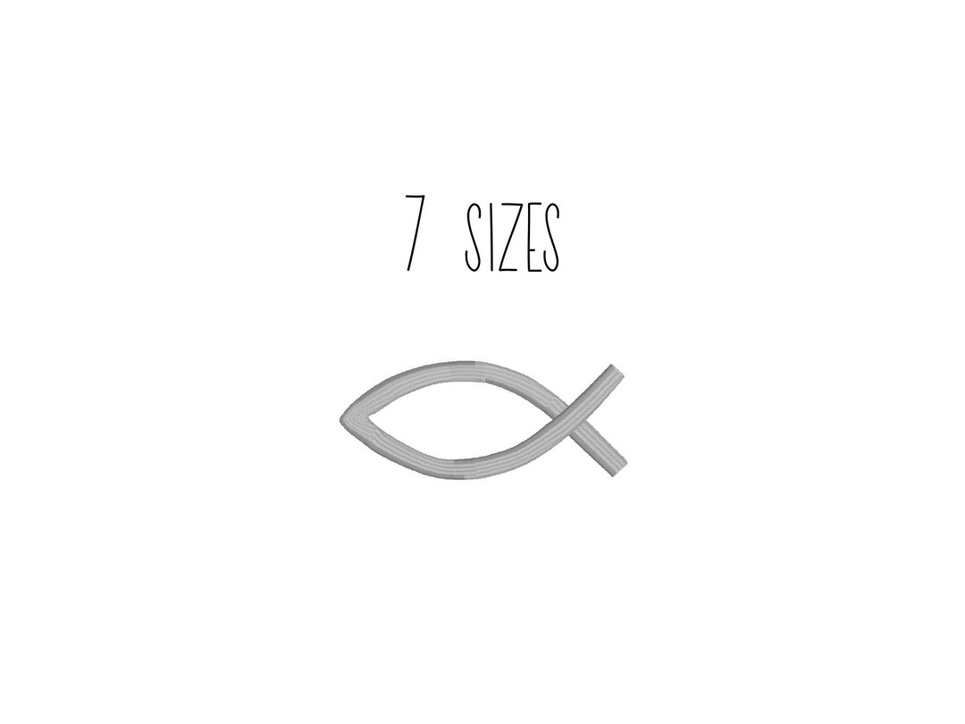 Jesus Fish Embroidery Design 7 SIZES - Mini Ichthys Embroidery ...