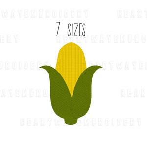 Corn Embroidery Design - 7 SIZES Mini Corn Embroidery Design Vegetable ...