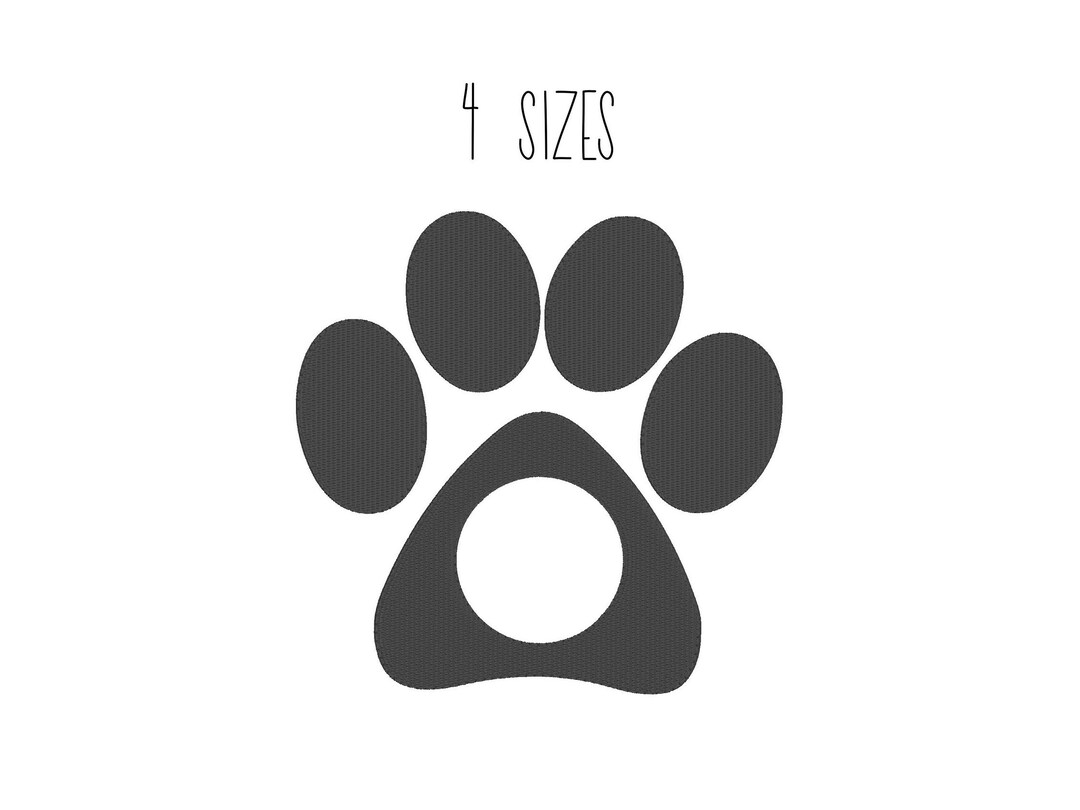 Paw Print Circle Monogram Embroidery Design (4 Sizes) (digital Download ...