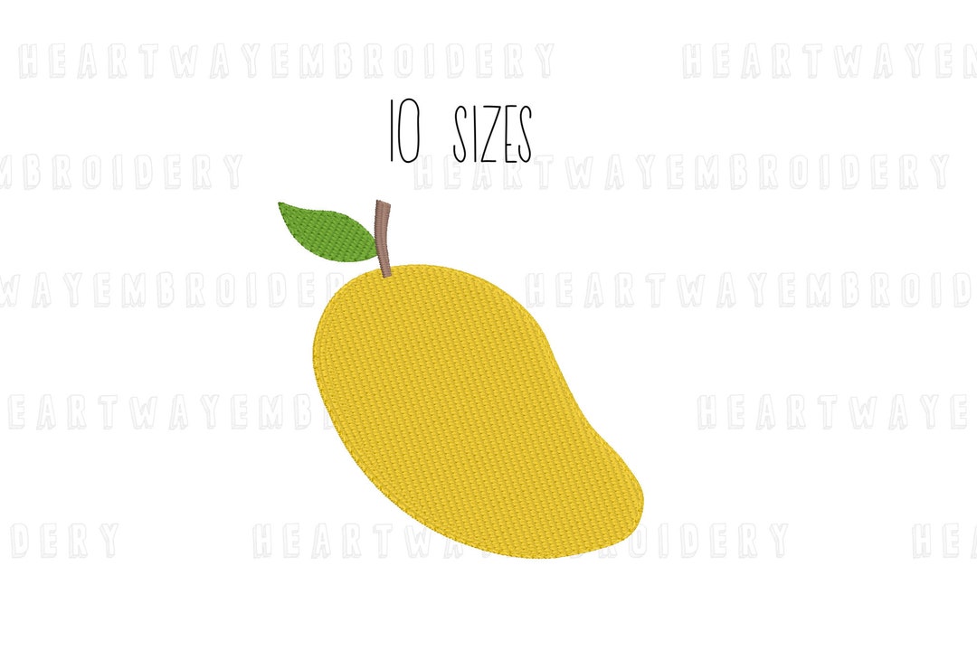 Mango Embroidery Design 10 SIZES - Mini Mango Embroidery Design Small ...