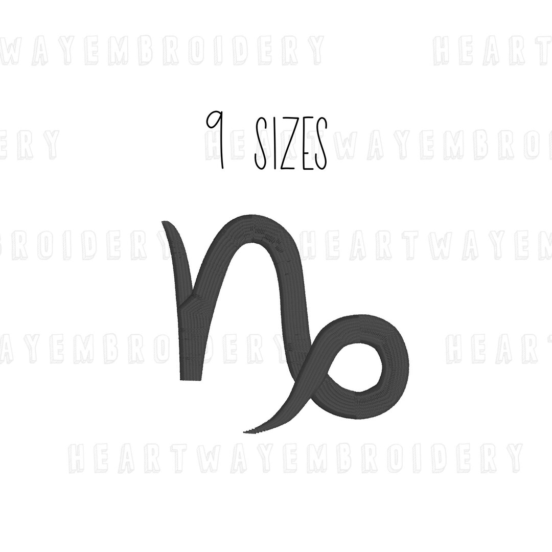 Mini Capricorn Embroidery Design 9 SIZES - Capricorn Zodiac Sign ...