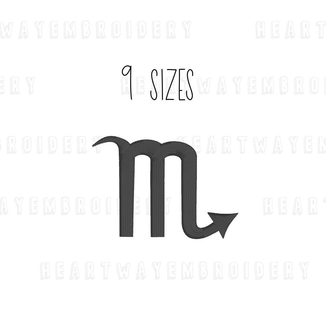 Mini Scorpio Embroidery Design 9 SIZES - Scorpio Zodiac Sign Embroidery ...