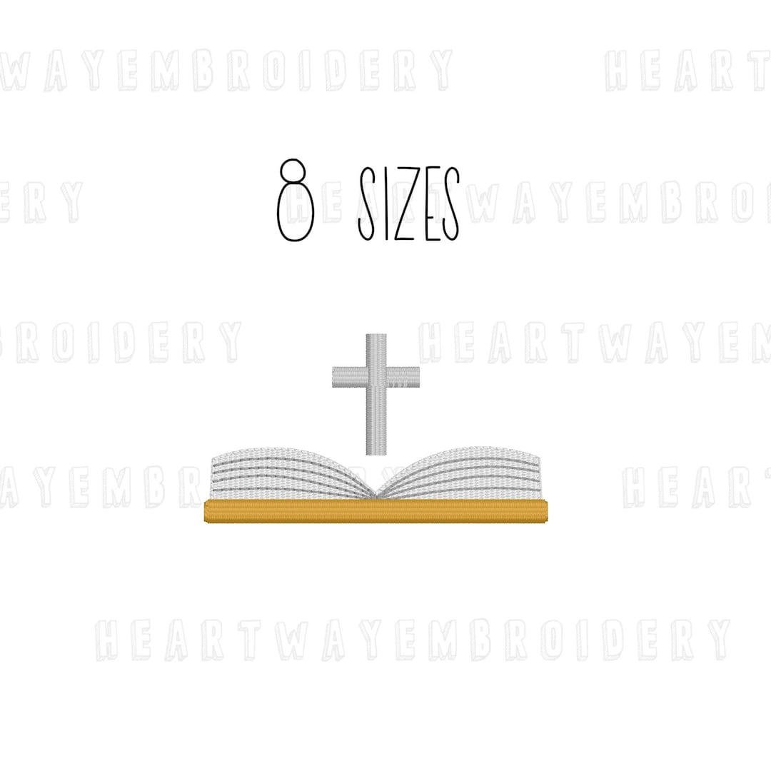 Bible Embroidery Design 8 SIZES Open Bible Embroidery Design Christian ...