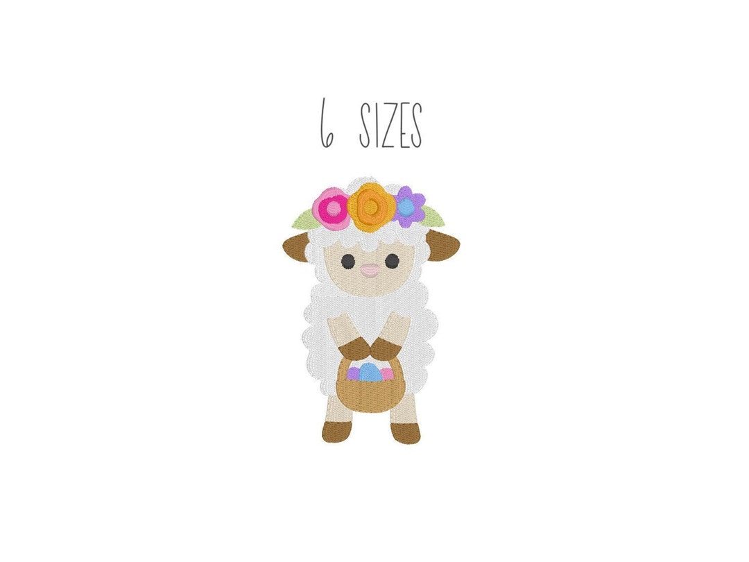 Easter Lamb Embroidery Design 6 SIZES - Filled Lamb Embroidery Design ...