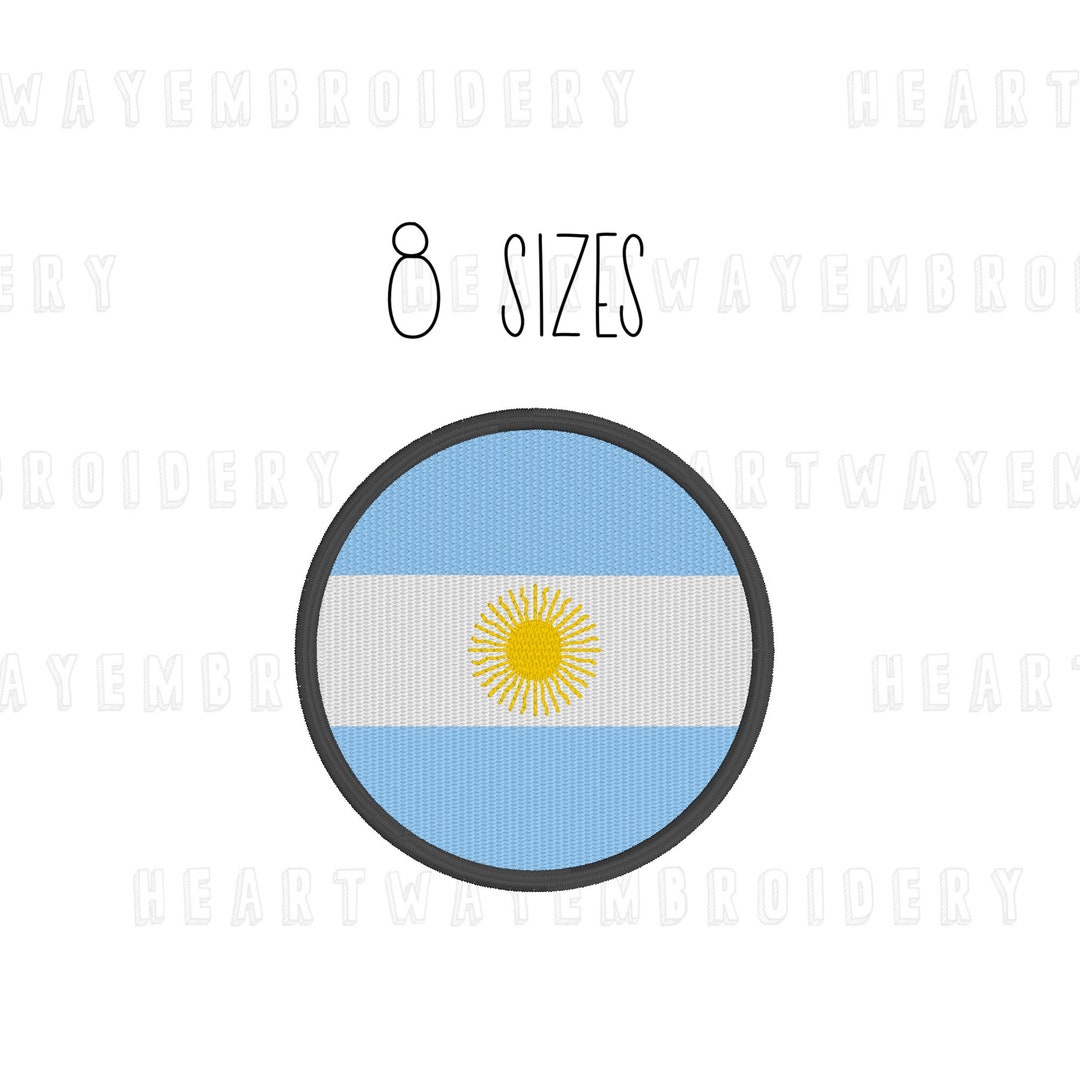 Argentina Flag Embroidery Design 8 SIZES Machine Embroidery Round Flag ...