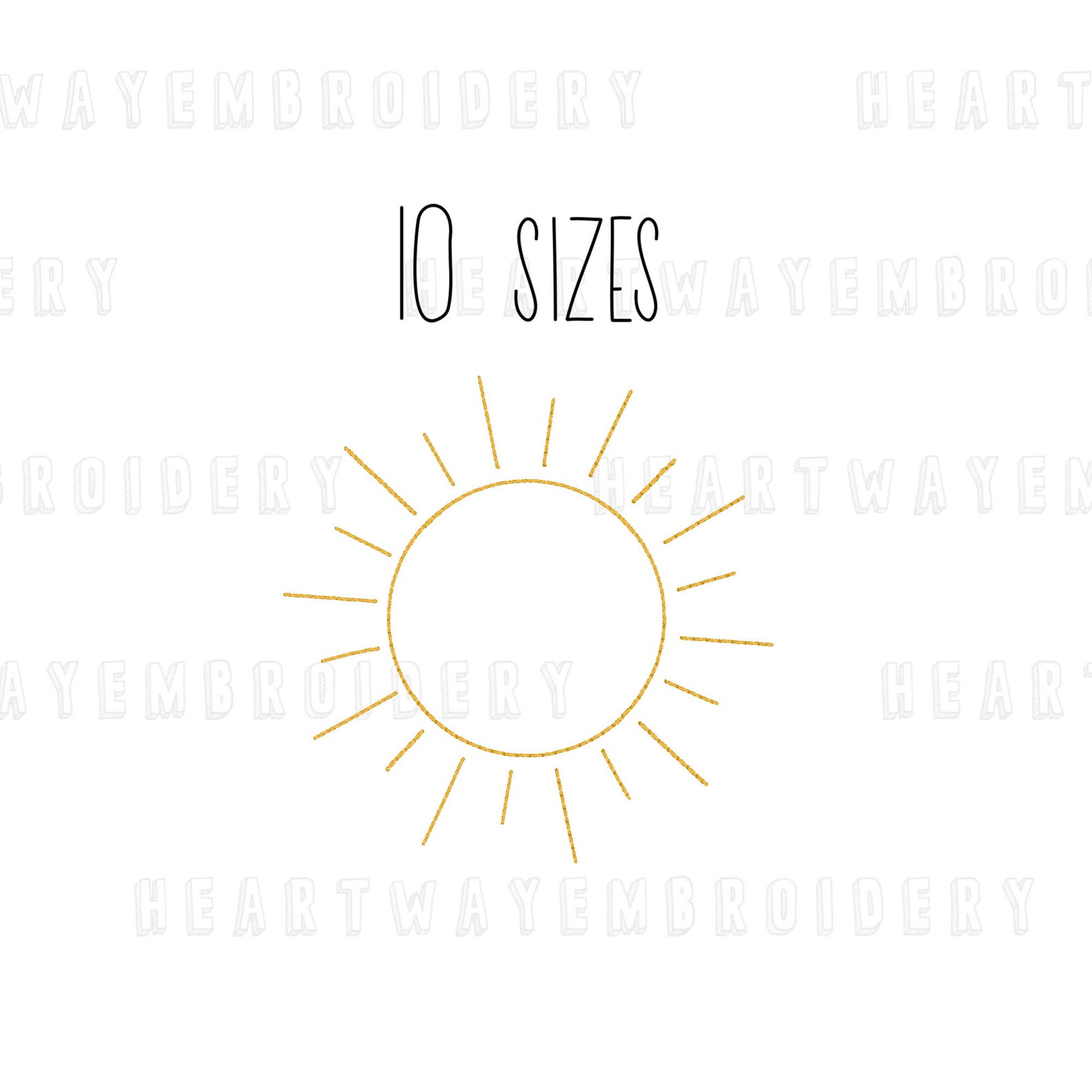 Mini Sun Embroidery Design: Bean Stitch Sunshine (10 Sizes) (digital ...