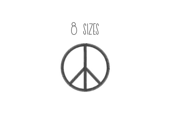 Peace Sign Embroidery Design 8 SIZES Stem Stitch Peace - Etsy