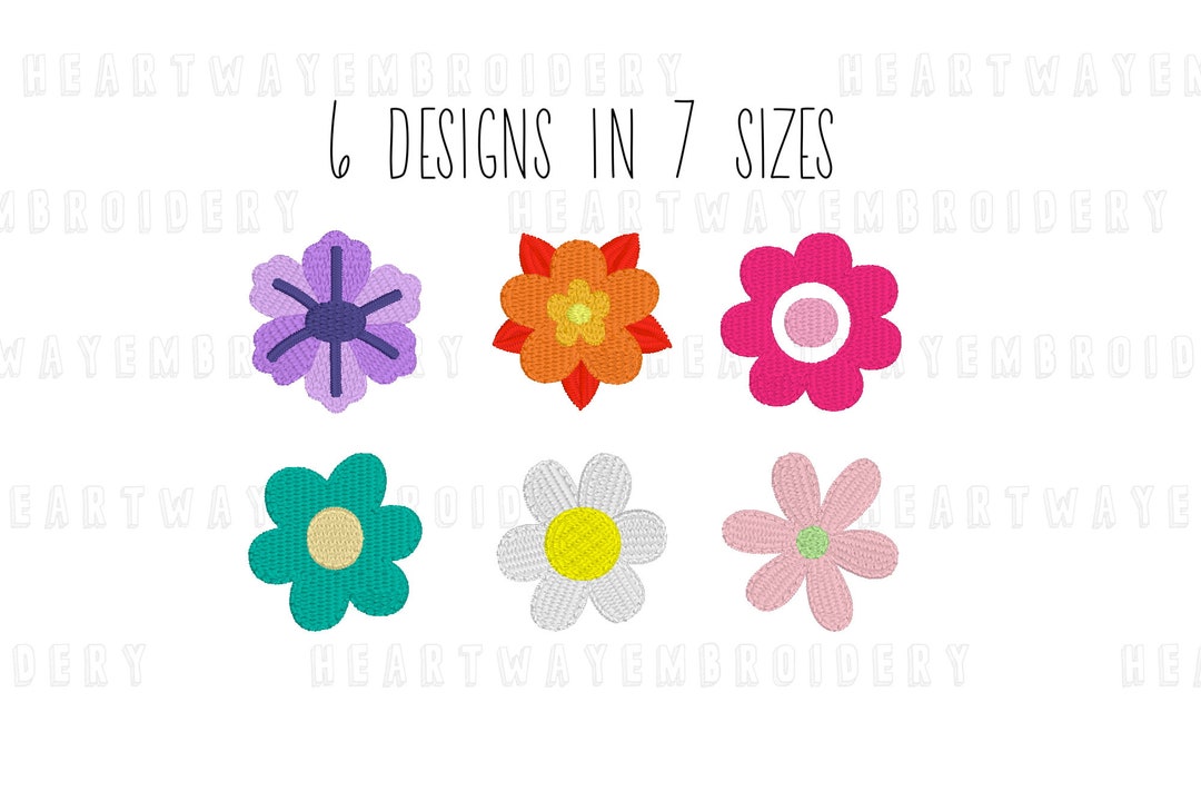 Flower Embroidery Design Set 7 SIZES - Summer Embroidery Design Spring ...