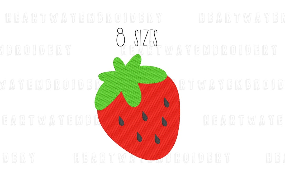 Mini Strawberry Embroidery Design 8 SIZES - Machine Embroidery Design ...