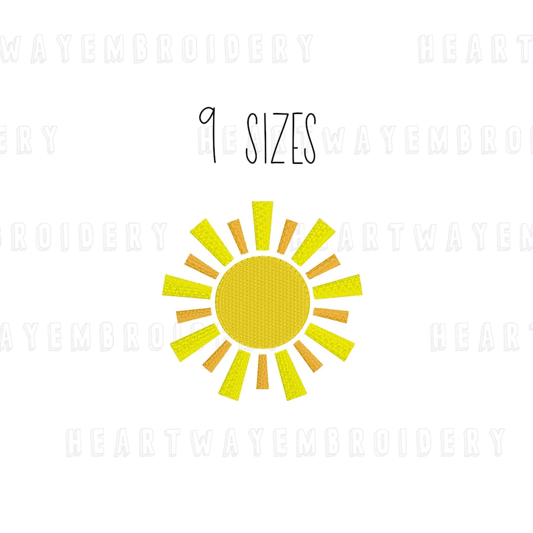 Mini Sun Embroidery Design: Sunshine Weather Pattern (9 Sizes) (digital ...