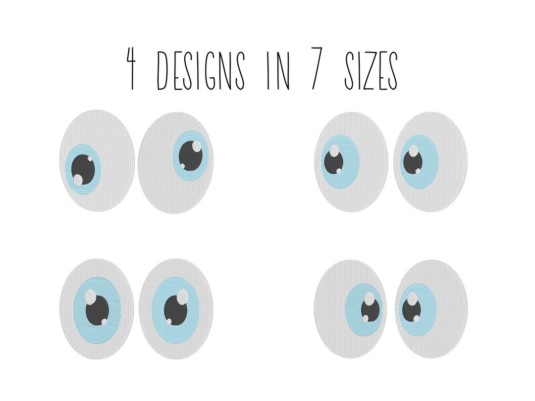Silly Eyes Embroidery Design Bundle: Googly, Scared, Cross-eyed ...