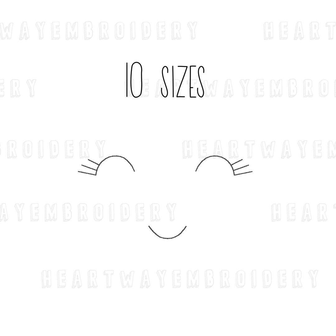 Happy Face Embroidery Design 10 SIZES - Smiling Face Embroidery Design ...