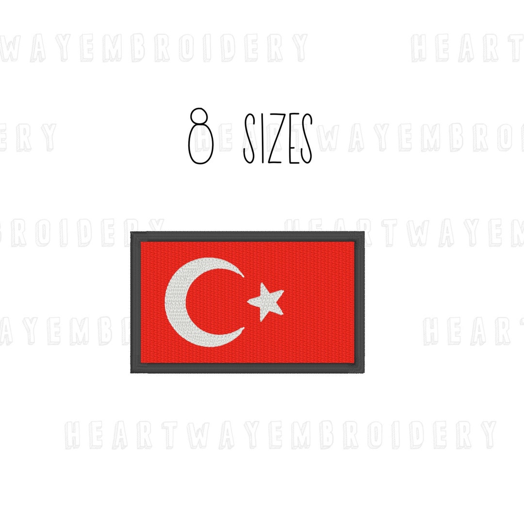 Turkey Flag Embroidery Design: (8 Sizes) (digital Download) - Etsy