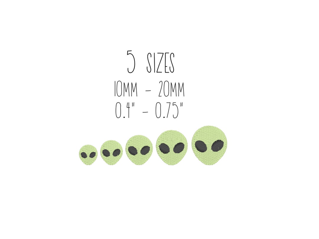 Tiny Alien Head Embroidery Design 5 SIZES - Space Embroidery Design ...