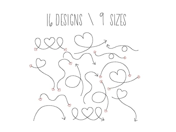 Swirly Dashed Lines Embroidery Design Set State Connector - Etsy