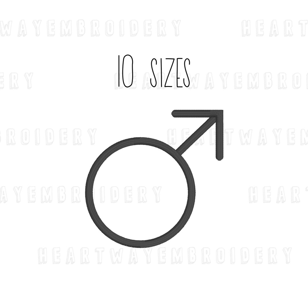 Male Symbol Embroidery Design 10 SIZES - Mini Embroidery Design Mars ...