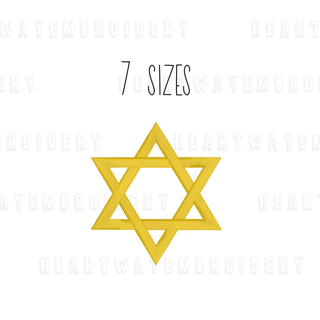 Star of David Embroidery Design 7 SIZES - Star of David Satin Stitch ...