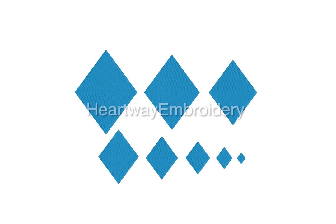 Diamond Embroidery Design: Filled Rhombus Shape (8 Sizes) (digital ...