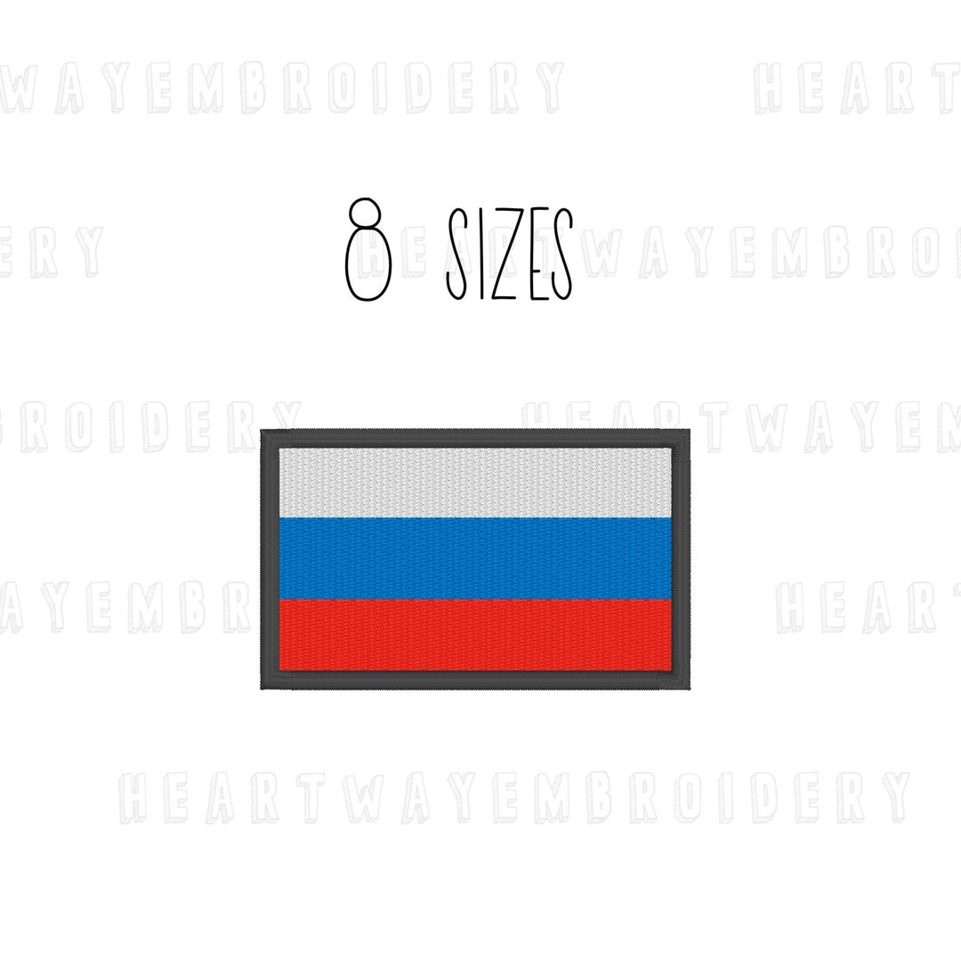 Russia Flag Embroidery Design 8 SIZES Small Flag Embroidery Design ...