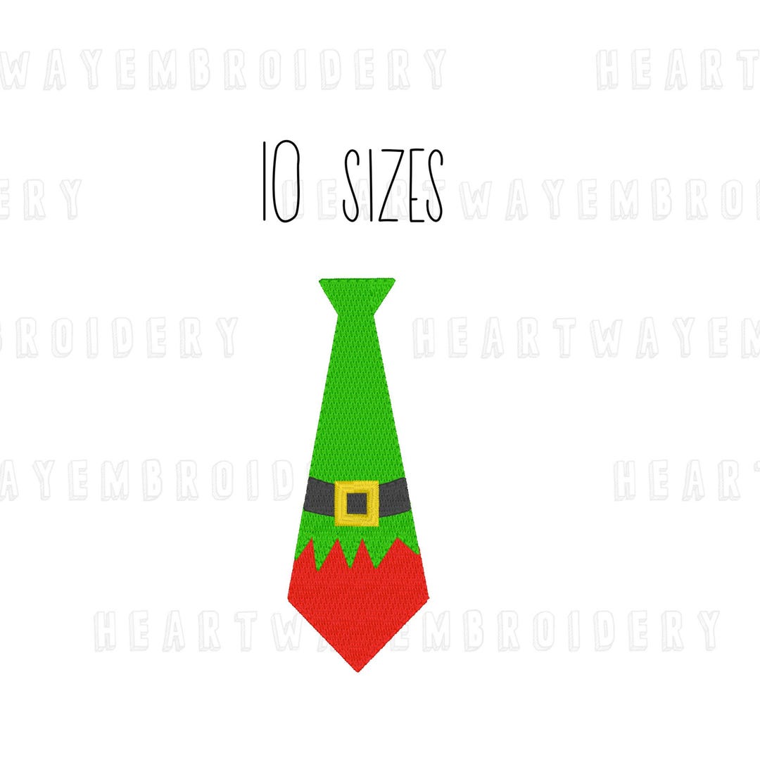 Elf Tie Embroidery Design: Christmas Fill Stitch (10 Sizes) (digital ...