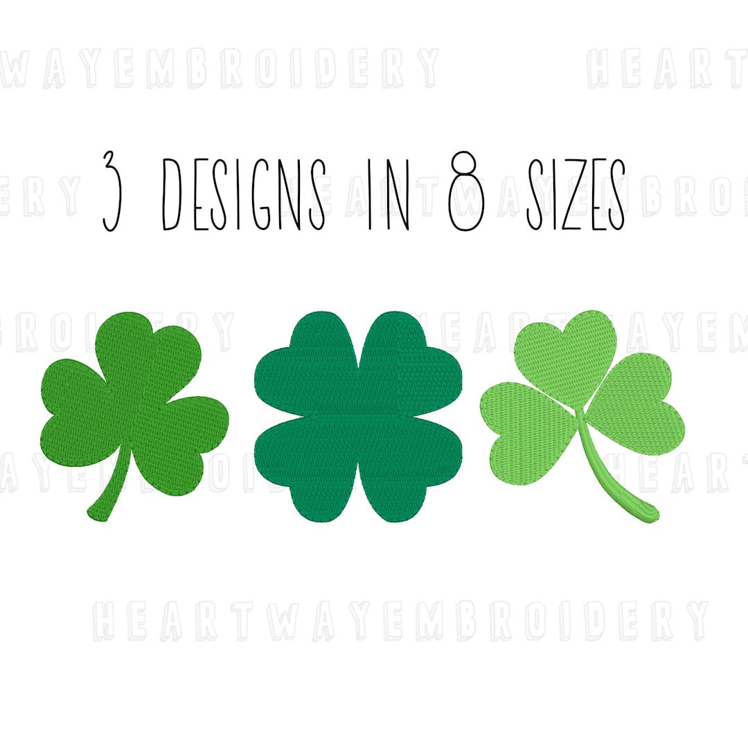 Shamrock Embroidery Design Set - 8 SIZES Shamrock Embroidery Design ...
