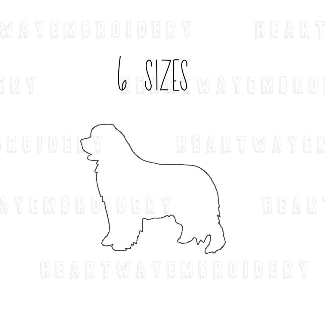 Dog Outline Embroidery Design 6 SIZES - Newfoundland Dog Bean Stitch ...