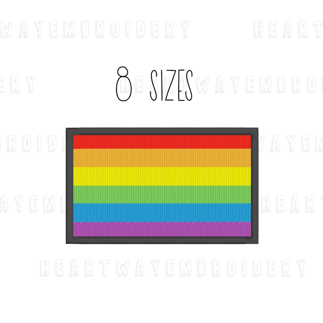 Rainbow Flag Embroidery Design: LGBT Pride File (8 Sizes) (digital ...