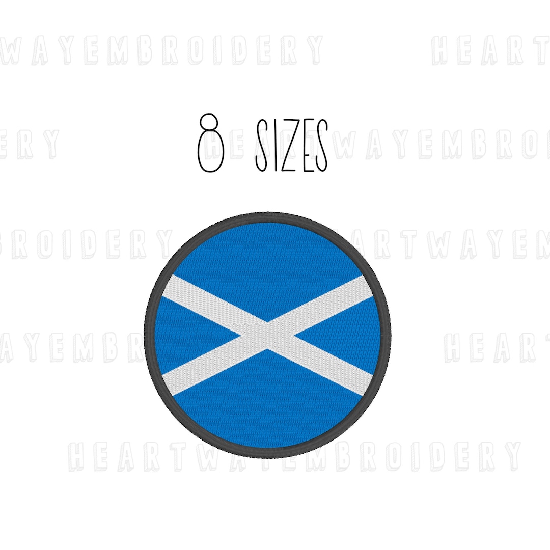 Scotland Flag Embroidery Design, Round Scottish Flag (8 Sizes) (digital ...