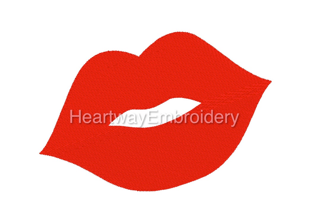 Lips Mini Embroidery Design 4 SIZES - Filled Lips Embroidery Design ...