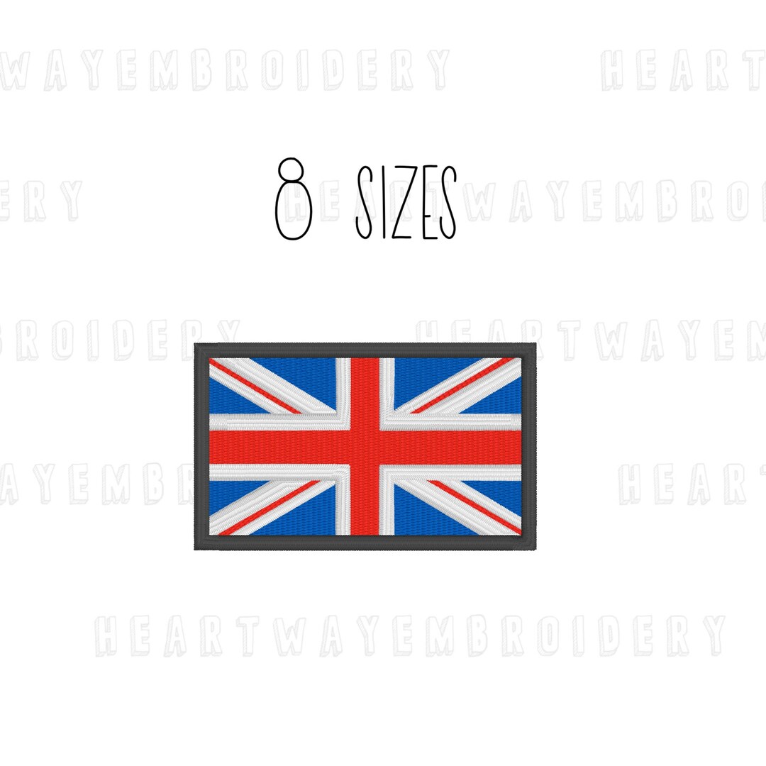 Union Jack Embroidery Design - 8 SIZES Flag Patch Embroidery United ...