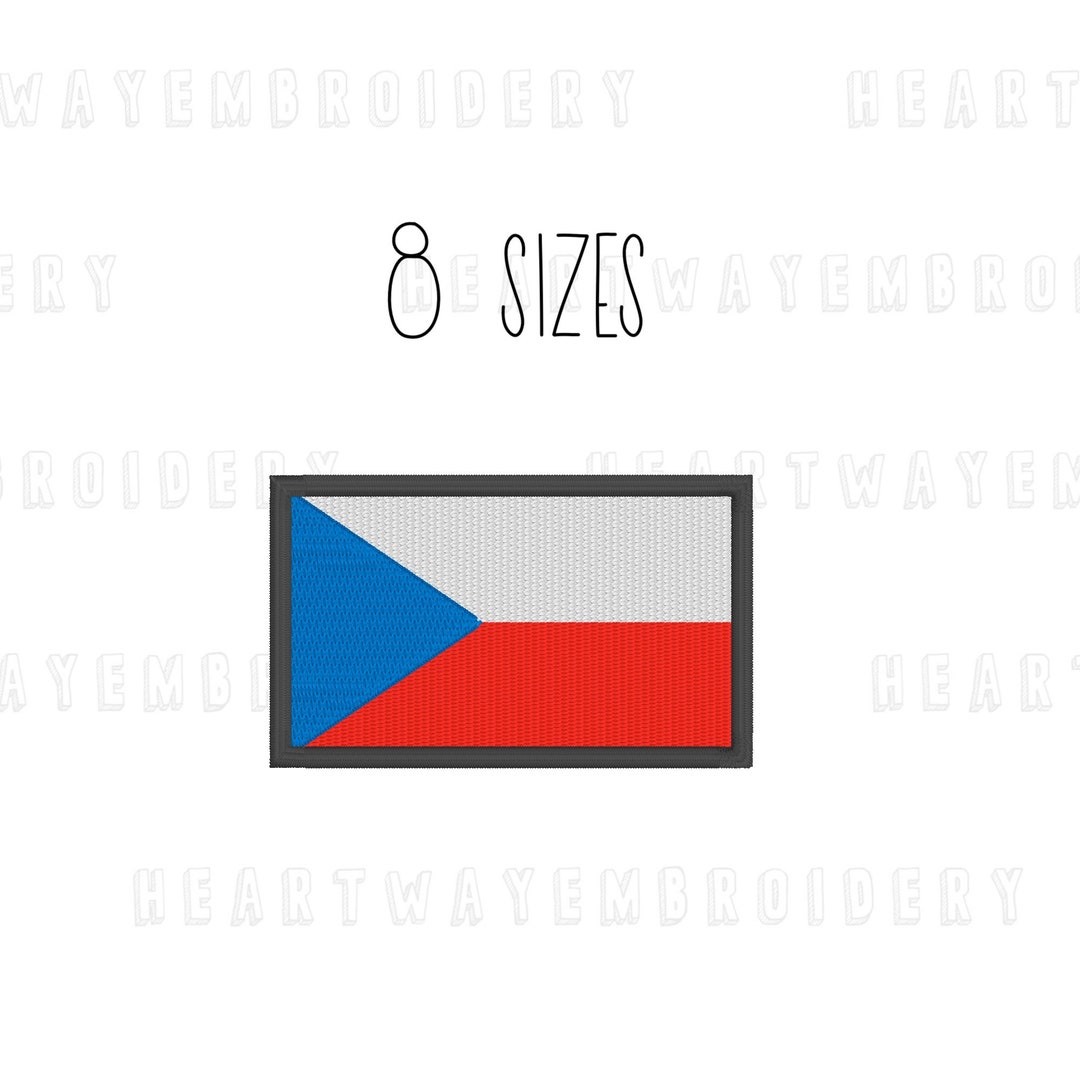 Czechia Flag Embroidery Design - 8 SIZES Small Flag Embroidery Czech Republic Embroidery Czech ...