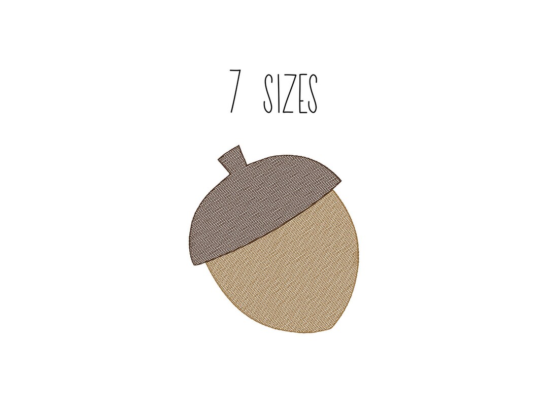 Acorn Quick Stitch Embroidery Design 7 SIZES Sketch Fill Acorn ...