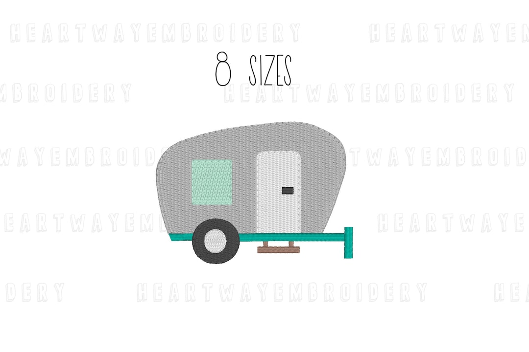 Camper Embroidery Design 8 SIZES - Camper Mini Embroidery Design ...