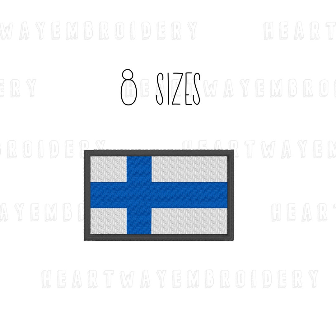 Finland Flag Embroidery Design - 8 SIZES Flag Patch Embroidery Finland ...