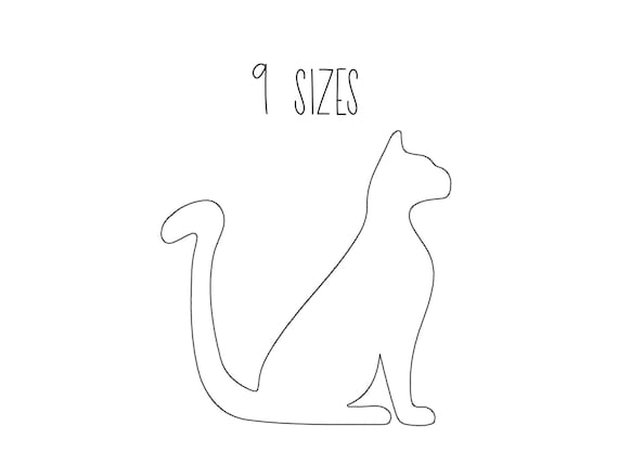 Cat Outline Embroidery Design 9 SIZES Bean Stitch Cat - Etsy