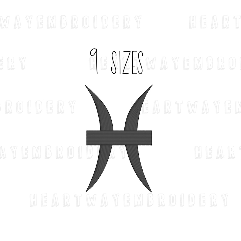 Mini Pisces Embroidery Design: Zodiac Sign (9 Sizes) (digital Download ...