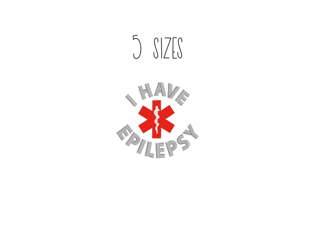 Epilepsy Medical Alert Embroidery Design: Seizure Disorder (5 Sizes ...