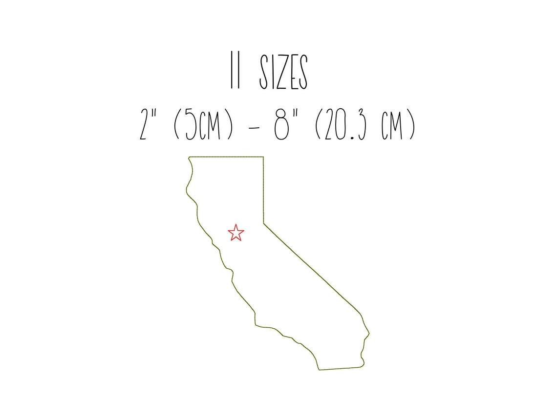 California State Embroidery Design 11 SIZES California Bean | Etsy