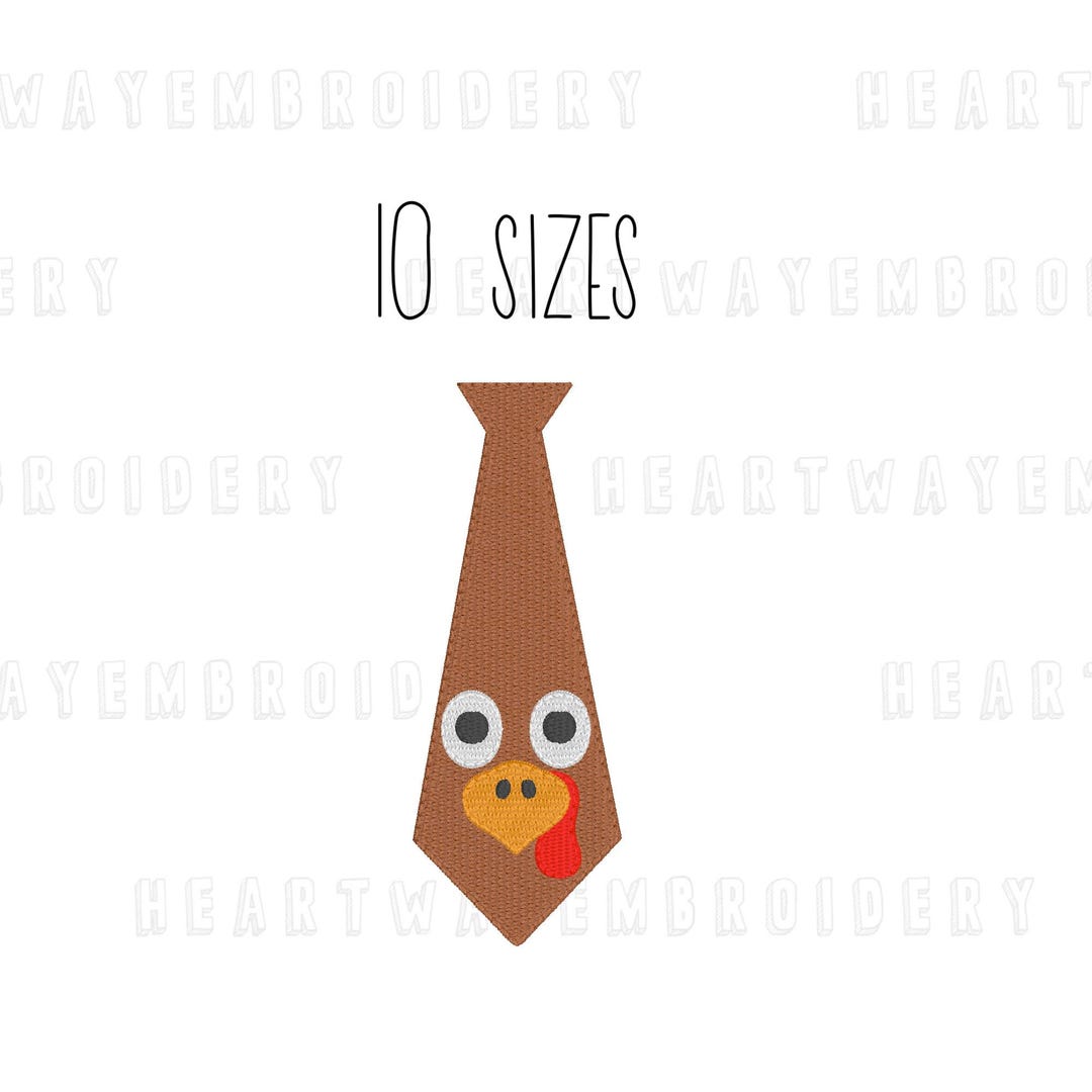 Turkey Tie Embroidery Design 10 SIZES -thanksgiving Embroidery Design ...