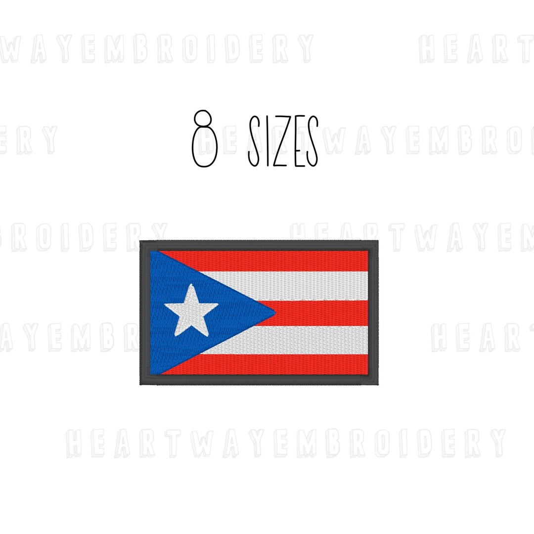 Puerto Rico Flag Embroidery Design (8 Sizes) (digital Download in 7 ...