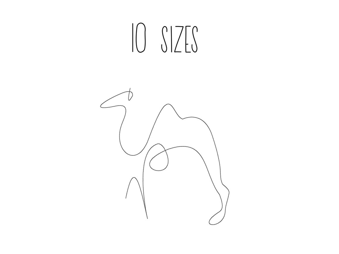 Camel Embroidery Design 10 SIZES Camel One Line Embroidery - Etsy