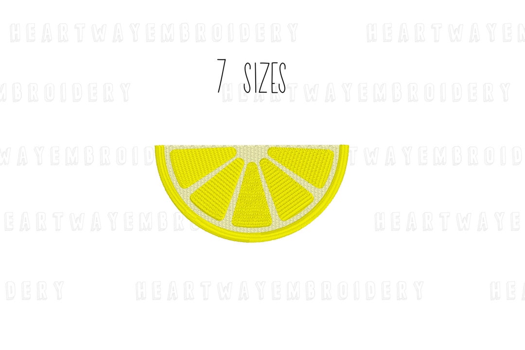 Lemon Slice Embroidery Design 7 SIZES - Lemon Mini Embroidery Design ...