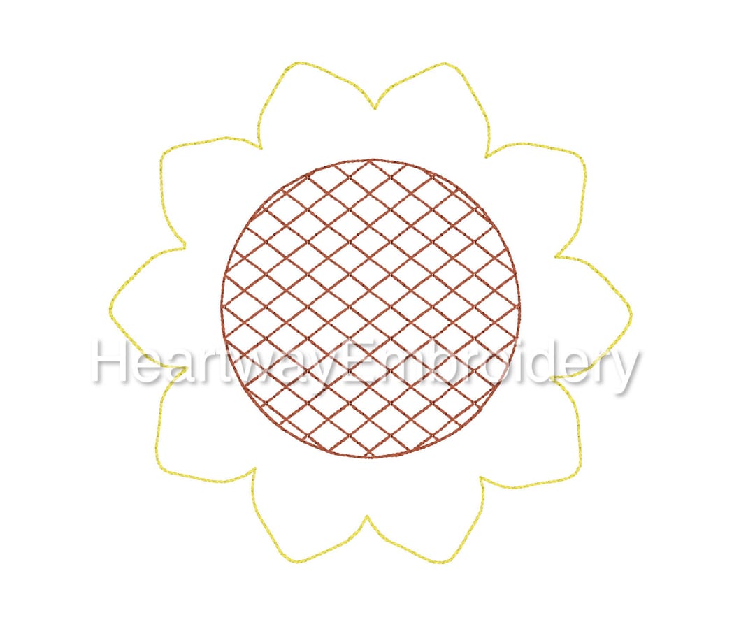 Sunflower Embroidery Design 6 SIZES - Bean Stitch Embroidery Design ...