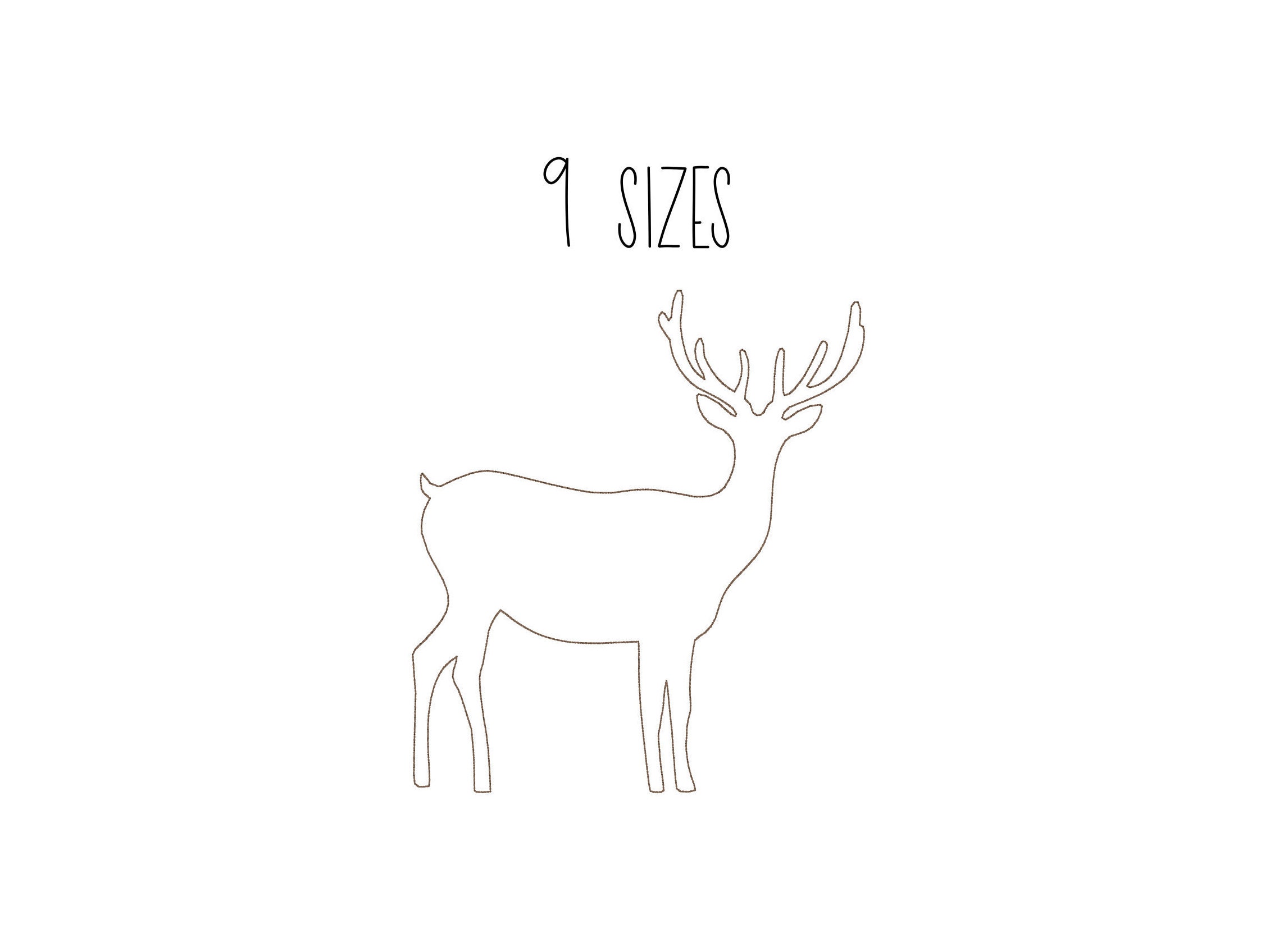 Deer outline embroidery design 9 SIZES deer embroidery | Etsy