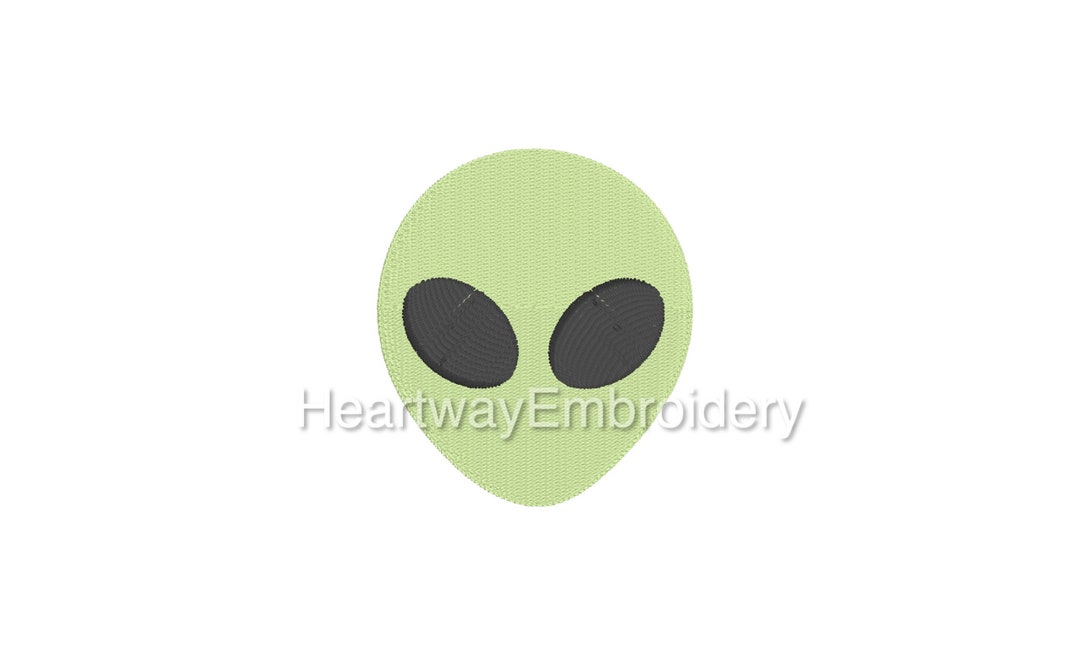 Alien Embroidery Design 4 SIZES - Fill Stitch Embroidery Design, Alien ...