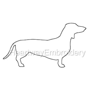 Dog Outline Embroidery Design 6 SIZES - Dachshund Embroidery Design ...