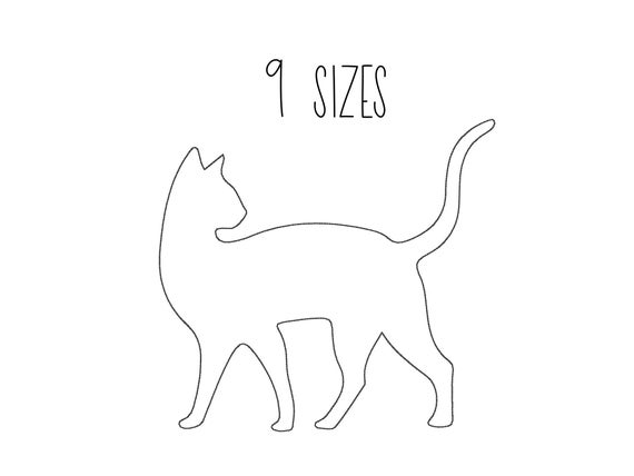 Cat Outline Embroidery Design 9 SIZES Bean Stitch Cat - Etsy Australia