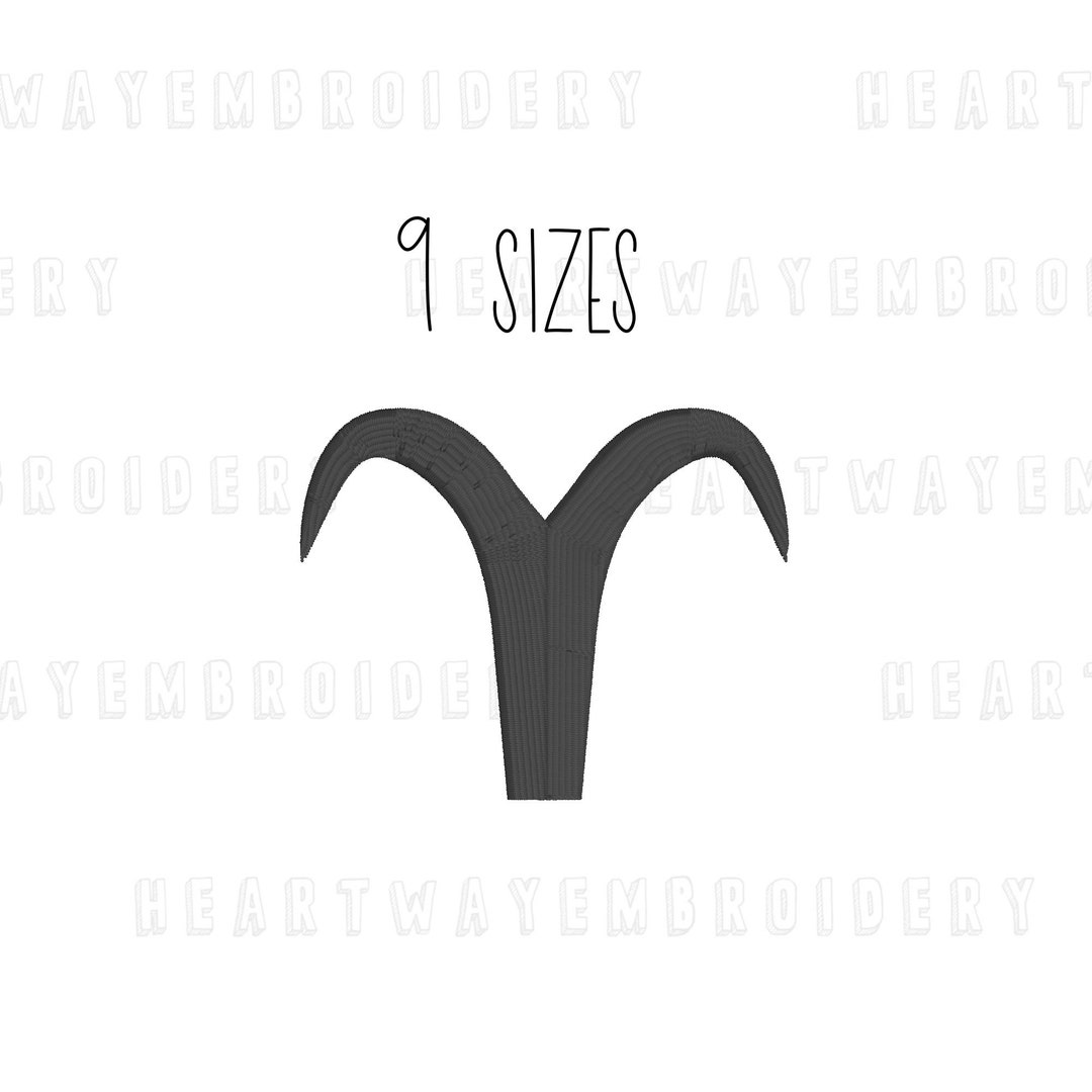 Mini Aries Embroidery Design 9 SIZES - Aries Zodiac Sign Embroidery ...