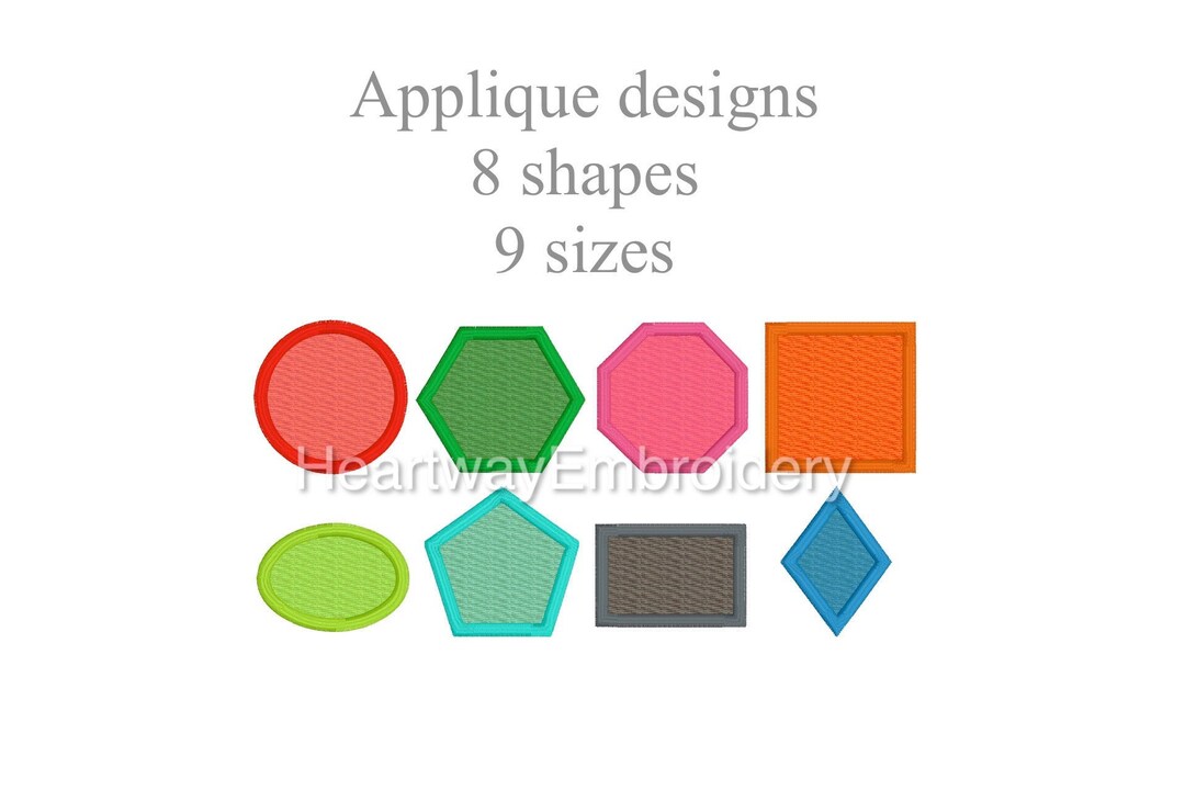 Basic Shapes Applique Embroidery Designs - Circle Applique Square ...