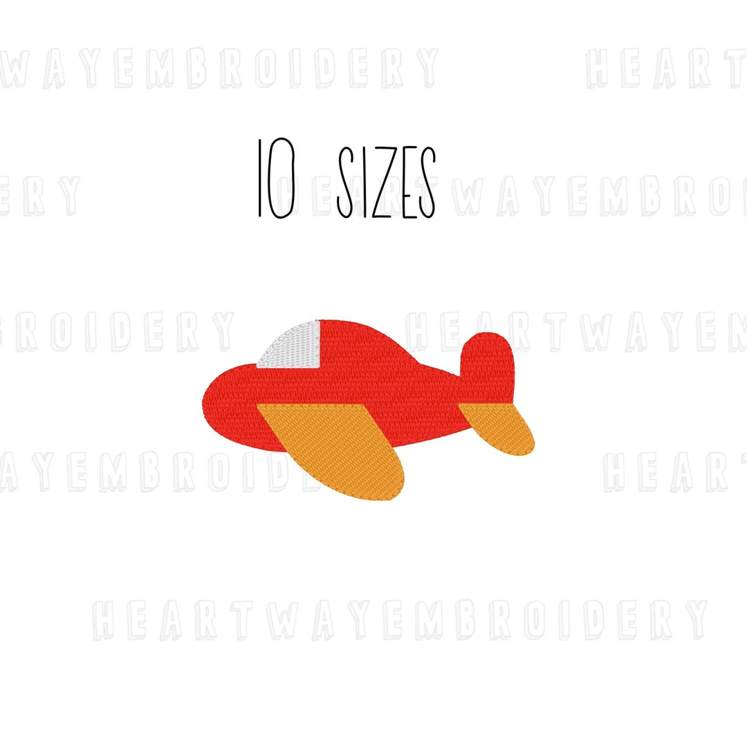 Mini Airplane Embroidery Design 10 SIZES - Cute Airplane Embroidery ...